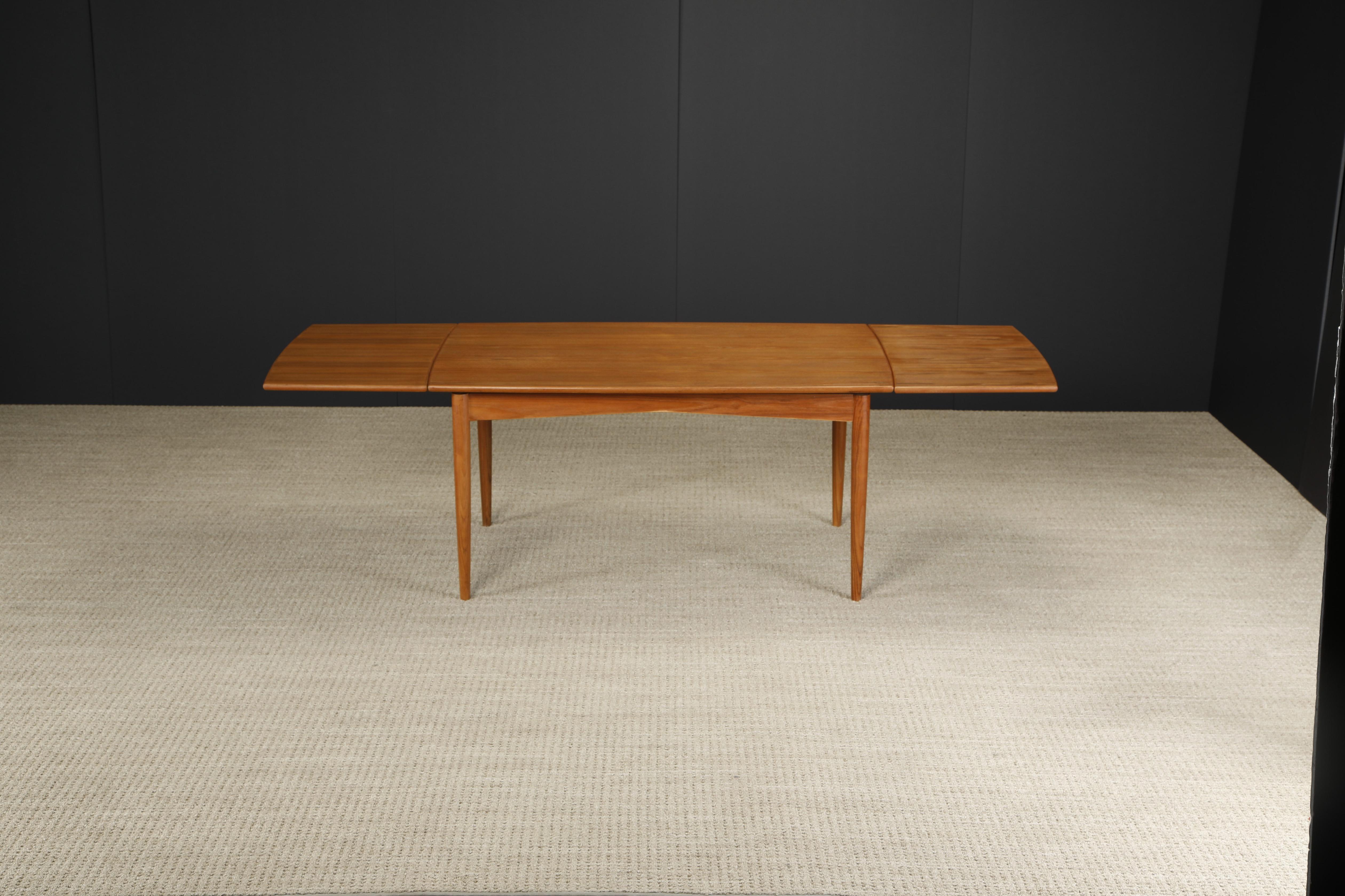 Danish Modern Expandable Teak Dining Table, c 1960s, Refinished For ...