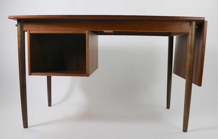 Danish Modern Extension Slide Top Desk at 1stDibs