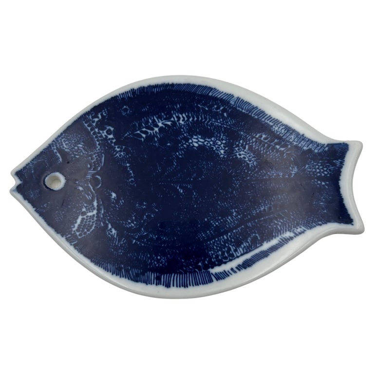 Danish Modern Fish Hot Plate Ceramic by Porsgrund Norway Handpainted ...