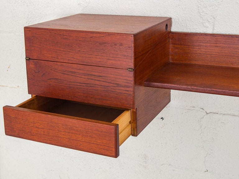 Danish Modern Floating Teak Shelf at 1stDibs