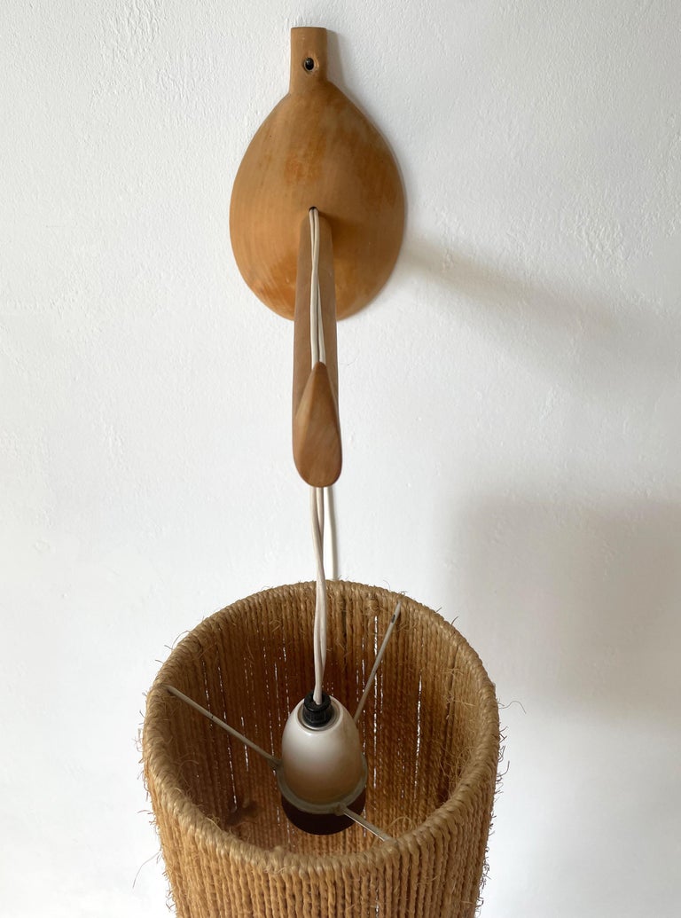 Danish Modern Fog and Morup Style Papercord Wall Light, 1950s For Sale ...