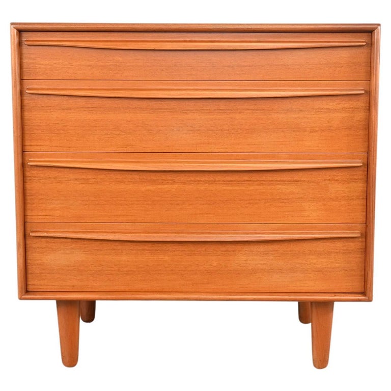 Danish Modern Four Drawer Teak Dresser or Small Chest by Lyby Mobler ...