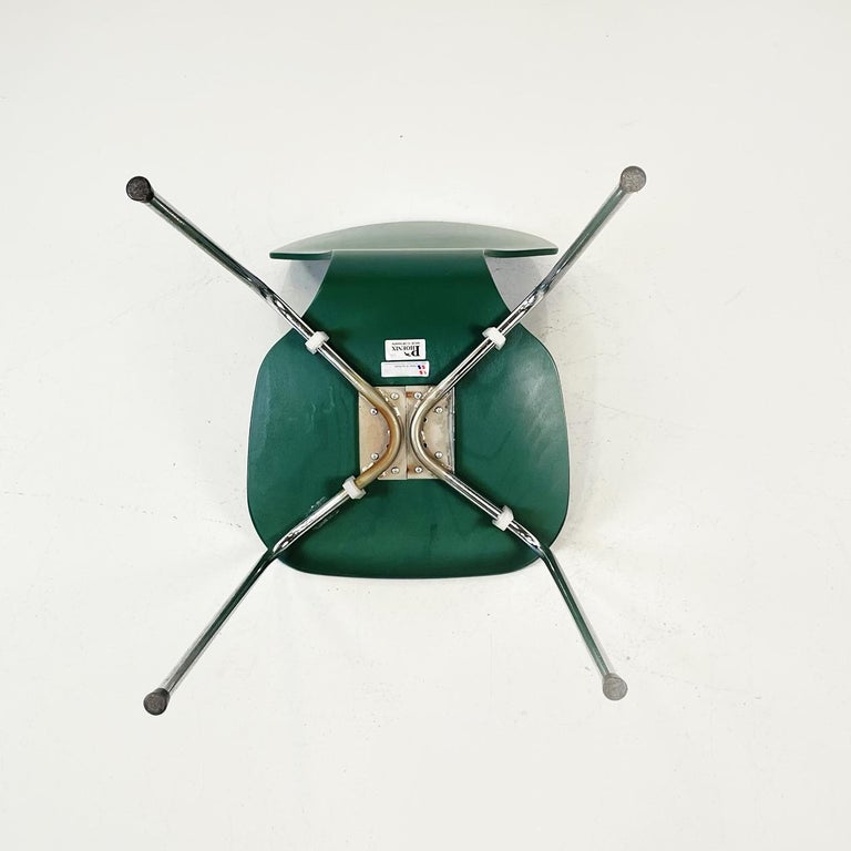 Danish Modern Green Wooden and Steel Chairs by Phoenix, 1970s at 1stDibs