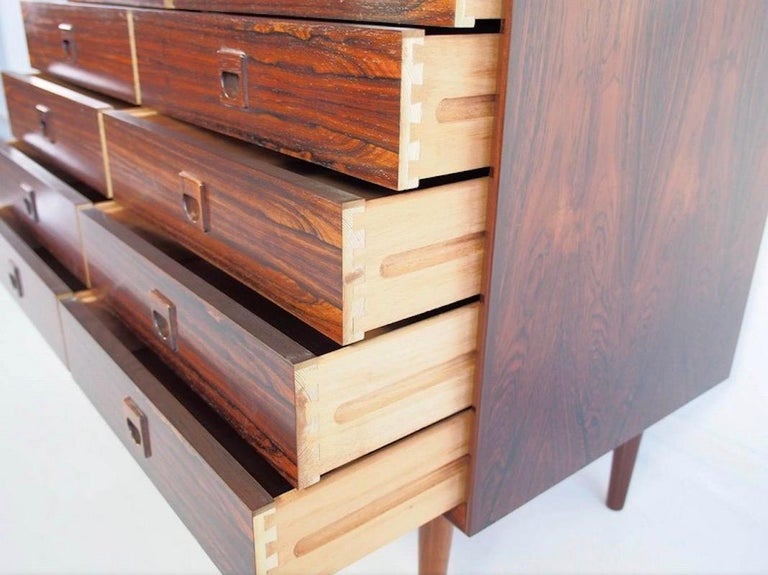 Danish Modern Hardwood Commode with Ten Drawers For Sale at 1stDibs