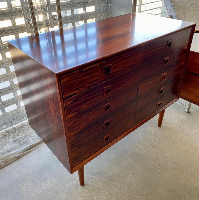 Danish Modern Hardwood Commode with Ten Drawers For Sale at 1stDibs