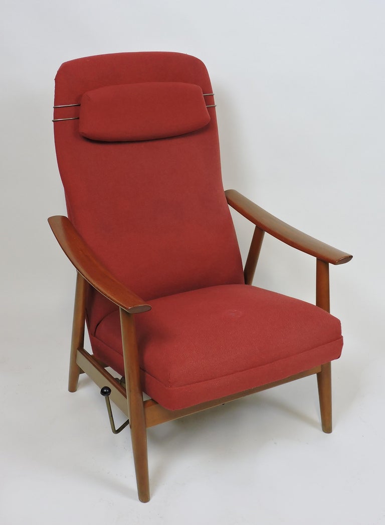 Danish Modern High Back Teak Rocker Recliner Chair by Arnt Lande, Two ...
