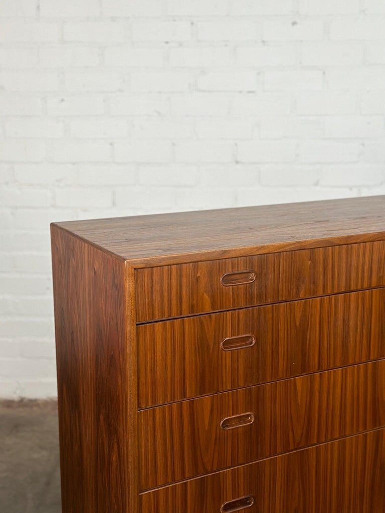 Danish Modern Highboy by Falster with Recessed Handles For Sale at 1stDibs