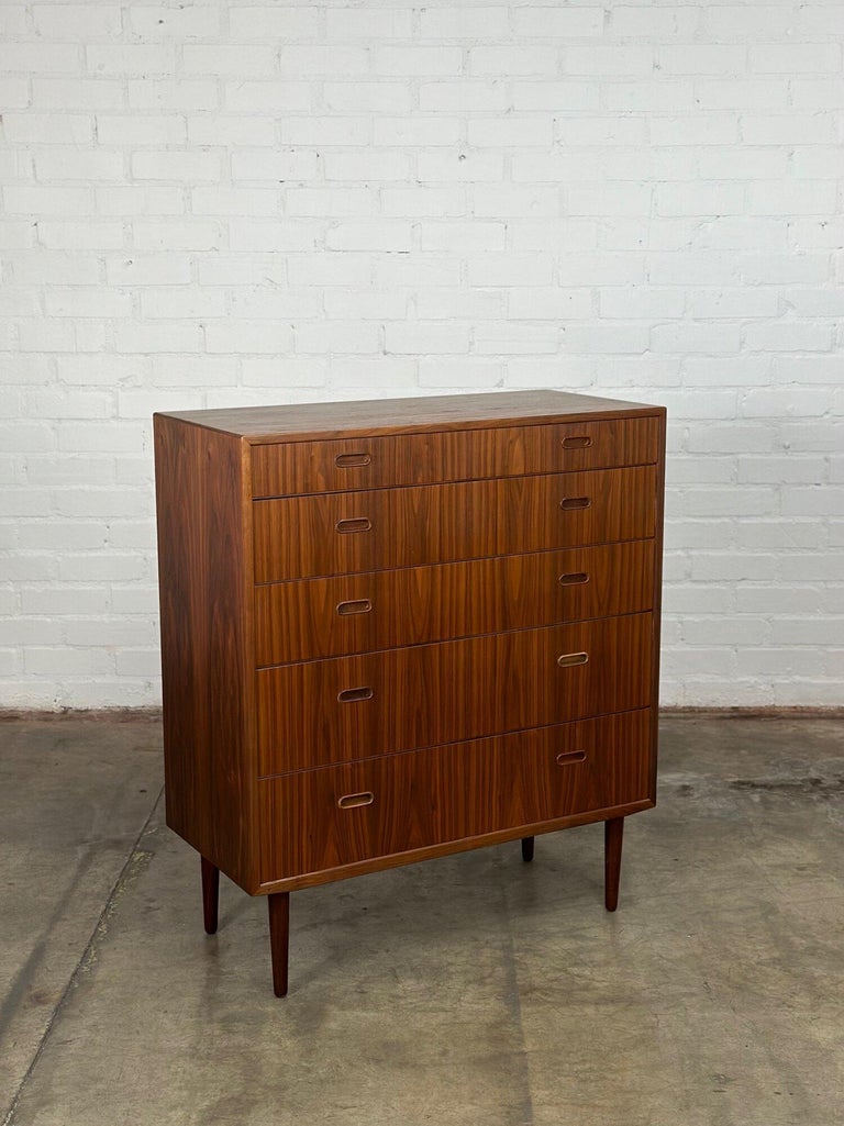 Danish Modern Highboy by Falster with Recessed Handles For Sale at 1stDibs