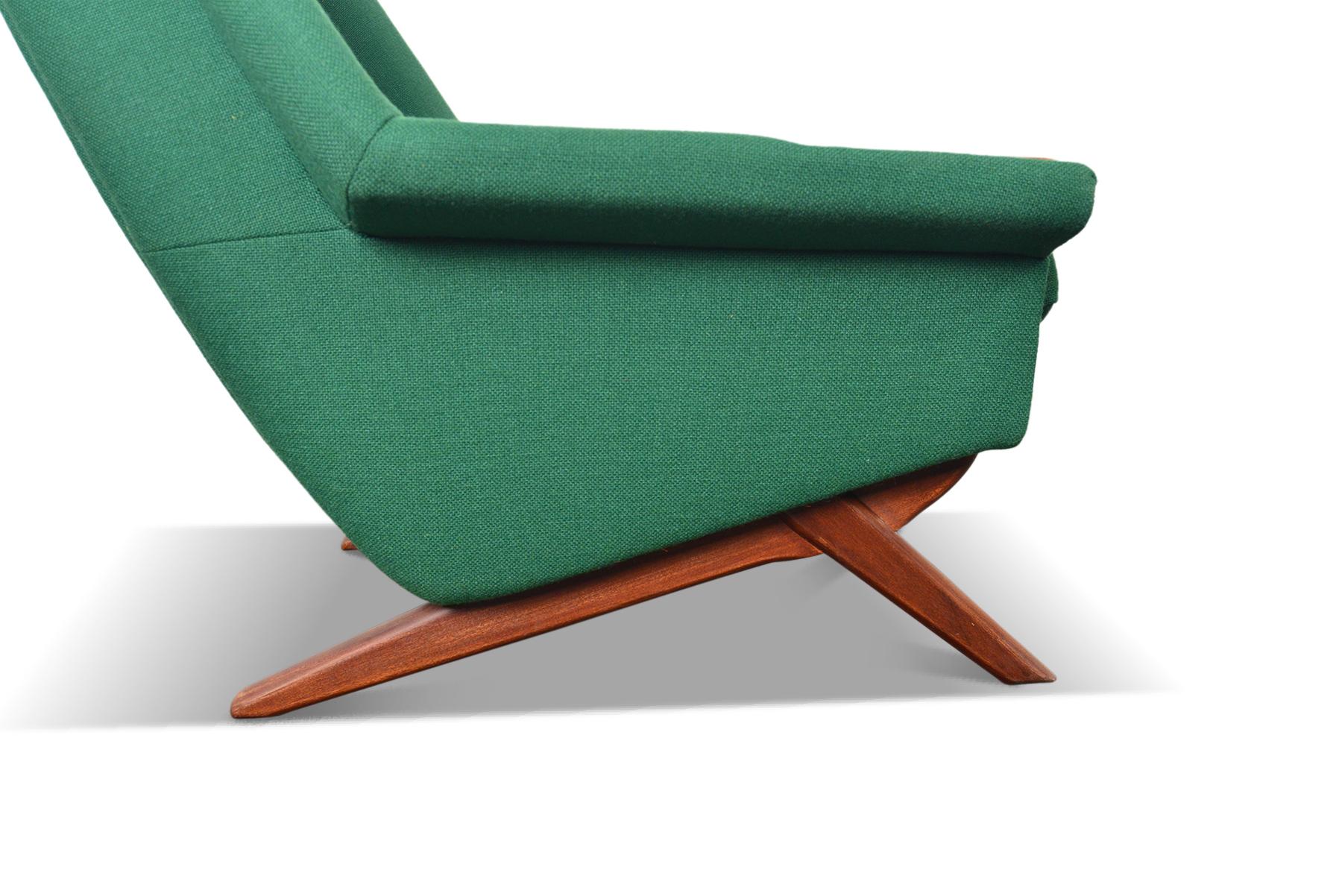 Danish Modern Jet Age Lounge Chair in Forrest Green Wool For Sale at ...
