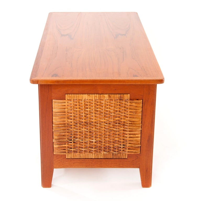 Danish Modern Kai Winding Teak Cane Blanket Chest, Poul Hundevad ...