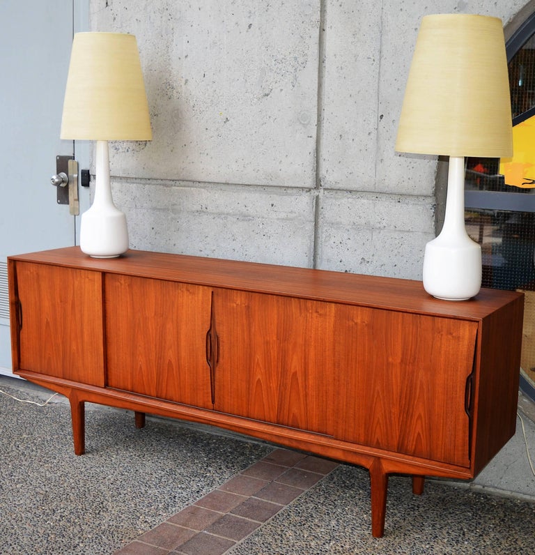 Danish Modern Knud Nielsen Teak Four Slider Credenza with Iconic Door ...