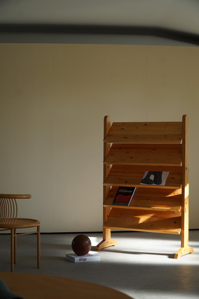 Danish Modern, Large Magazine Rack in Solid Pine, Midcentury, 1970s For ...