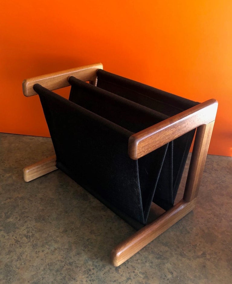 Danish Modern Linen and Teak Double Magazine Rack For Sale at 1stDibs ...