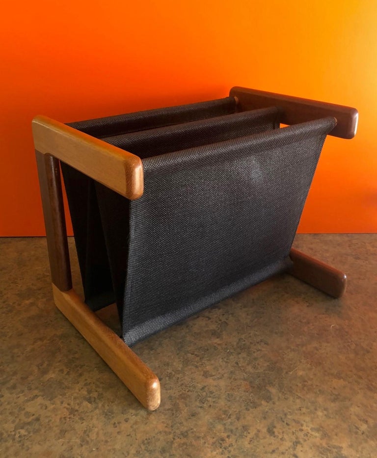 Danish Modern Linen and Teak Double Magazine Rack For Sale at 1stDibs ...