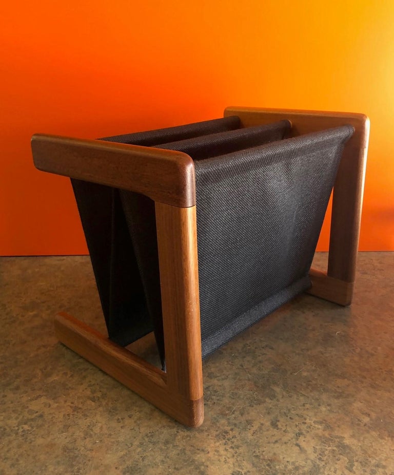 Danish Modern Linen and Teak Double Magazine Rack For Sale at 1stDibs ...