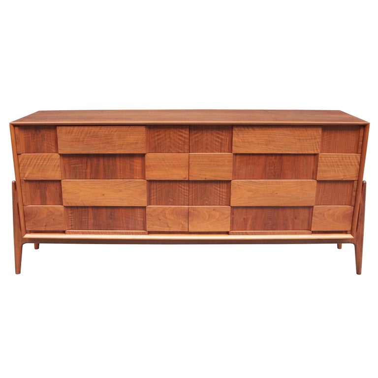 Danish Modern Long Chest of Drawers at 1stDibs