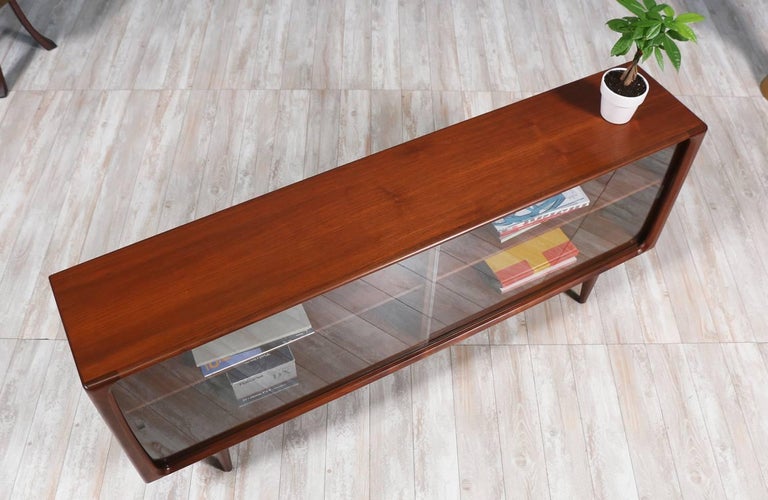 Danish Modern Low Profile Walnut Bookcase at 1stDibs | low walnut ...