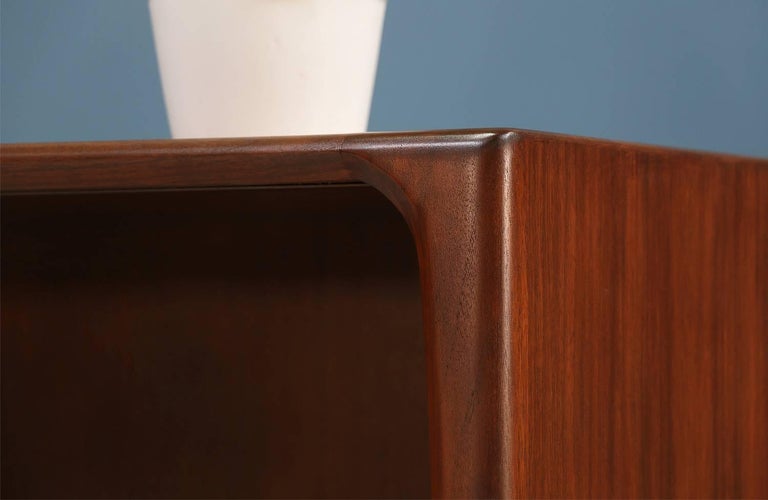 Danish Modern Low Profile Walnut Bookcase at 1stDibs | low walnut ...