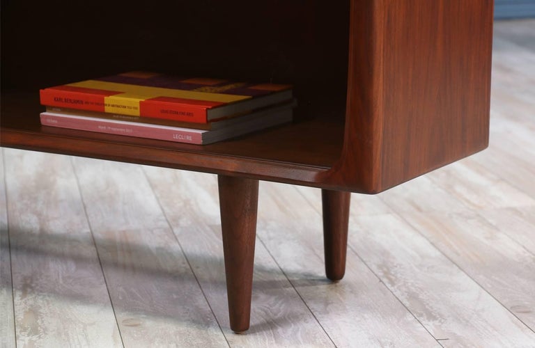 Danish Modern Low Profile Walnut Bookcase at 1stDibs | low walnut ...
