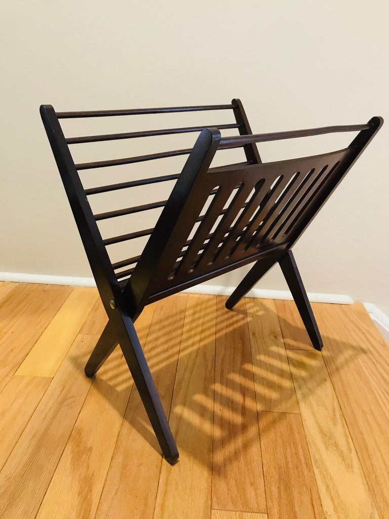 Danish Modern Magazine Stand in Dark Brown Beechwood, c. 1950s For Sale ...