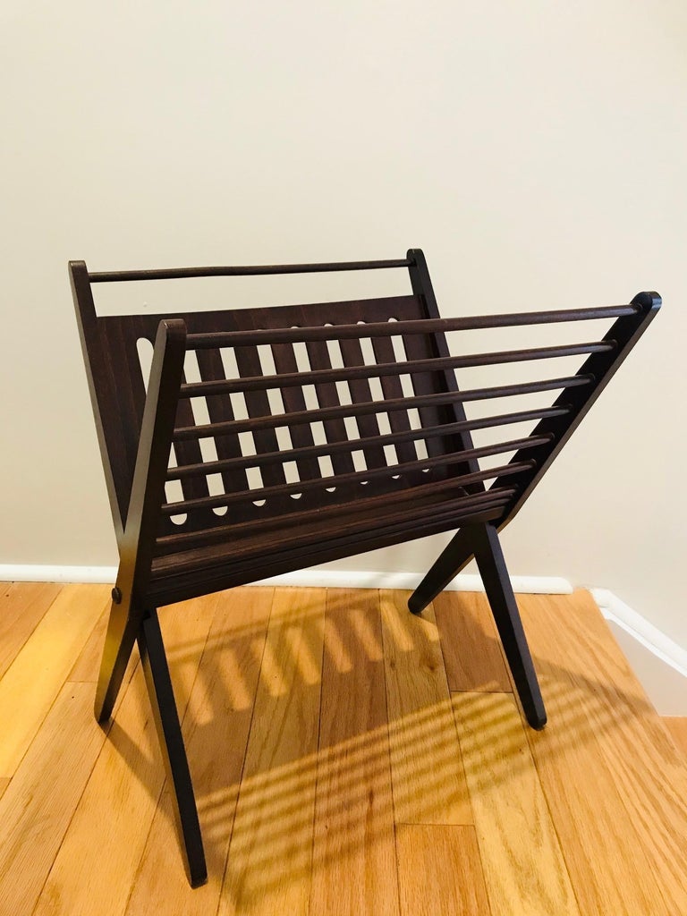 Danish Modern Magazine Stand in Dark Brown Beechwood, c. 1950s For Sale ...