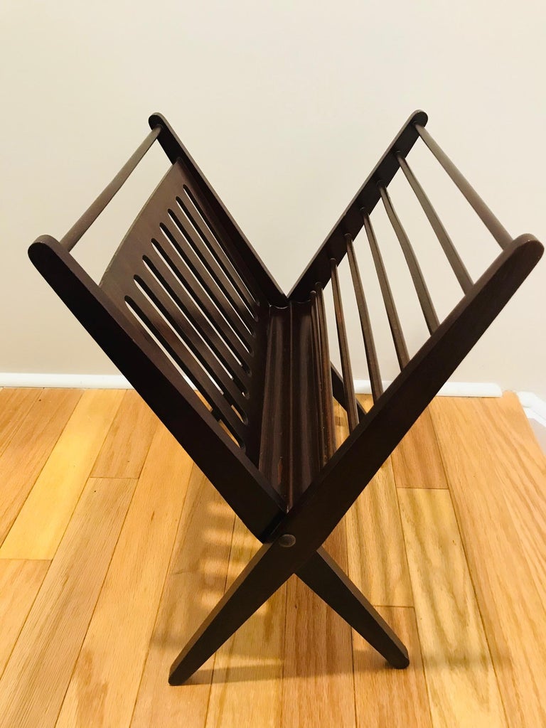 Danish Modern Magazine Stand in Dark Brown Beechwood, c. 1950s For Sale ...