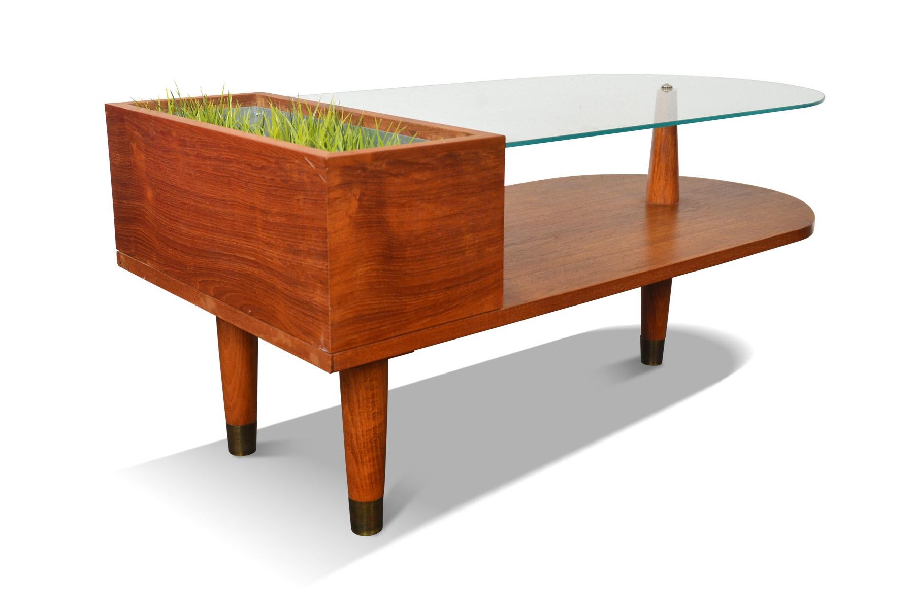 Danish Modern Mid-Century Coffee Table Planter in Teak For Sale at 1stDibs
