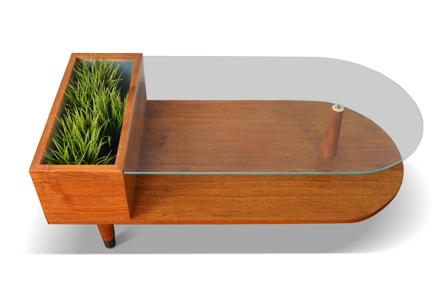 Danish Modern Mid-Century Coffee Table Planter in Teak For Sale at 1stDibs