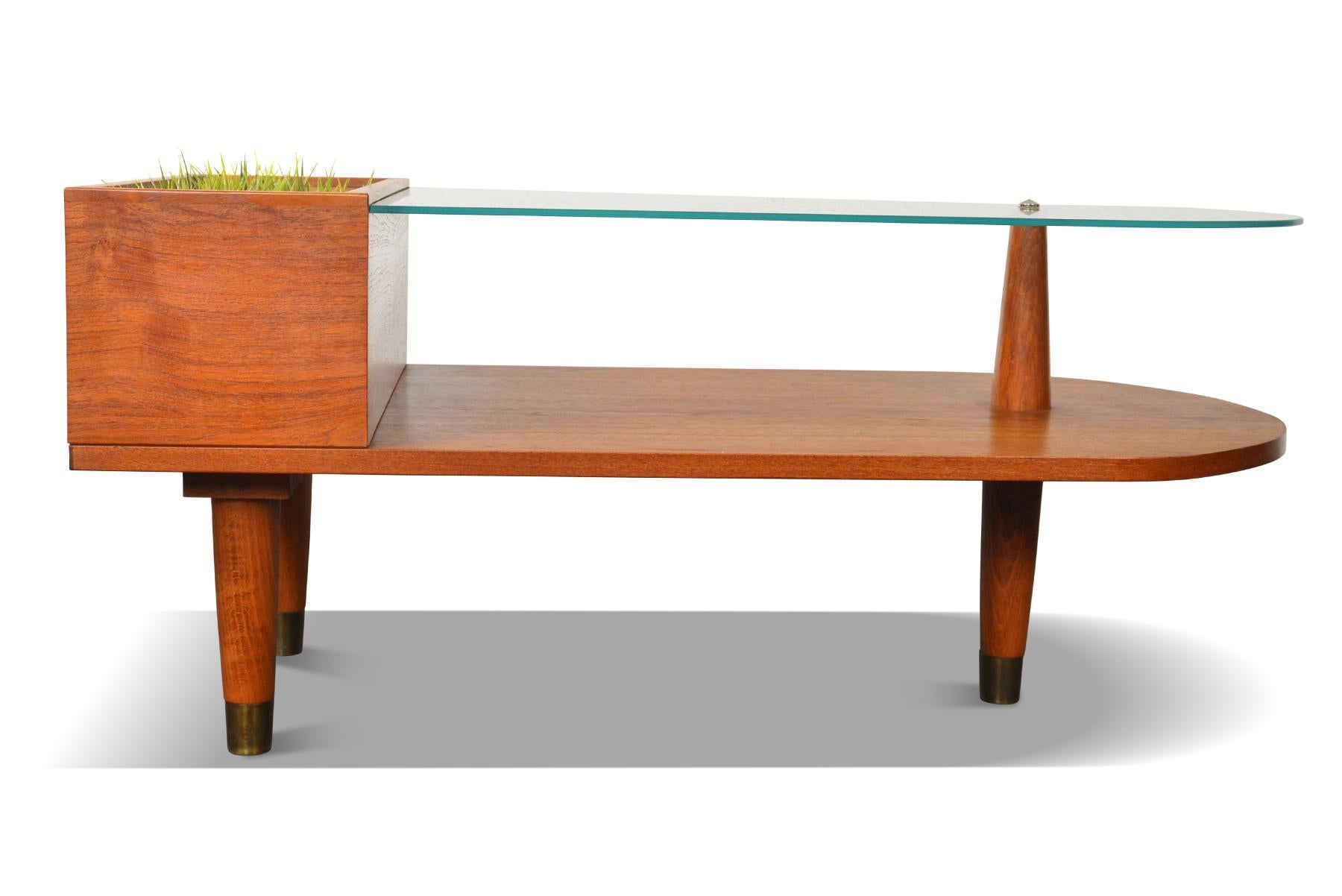 Danish Modern Mid-Century Coffee Table Planter in Teak For Sale at 1stDibs