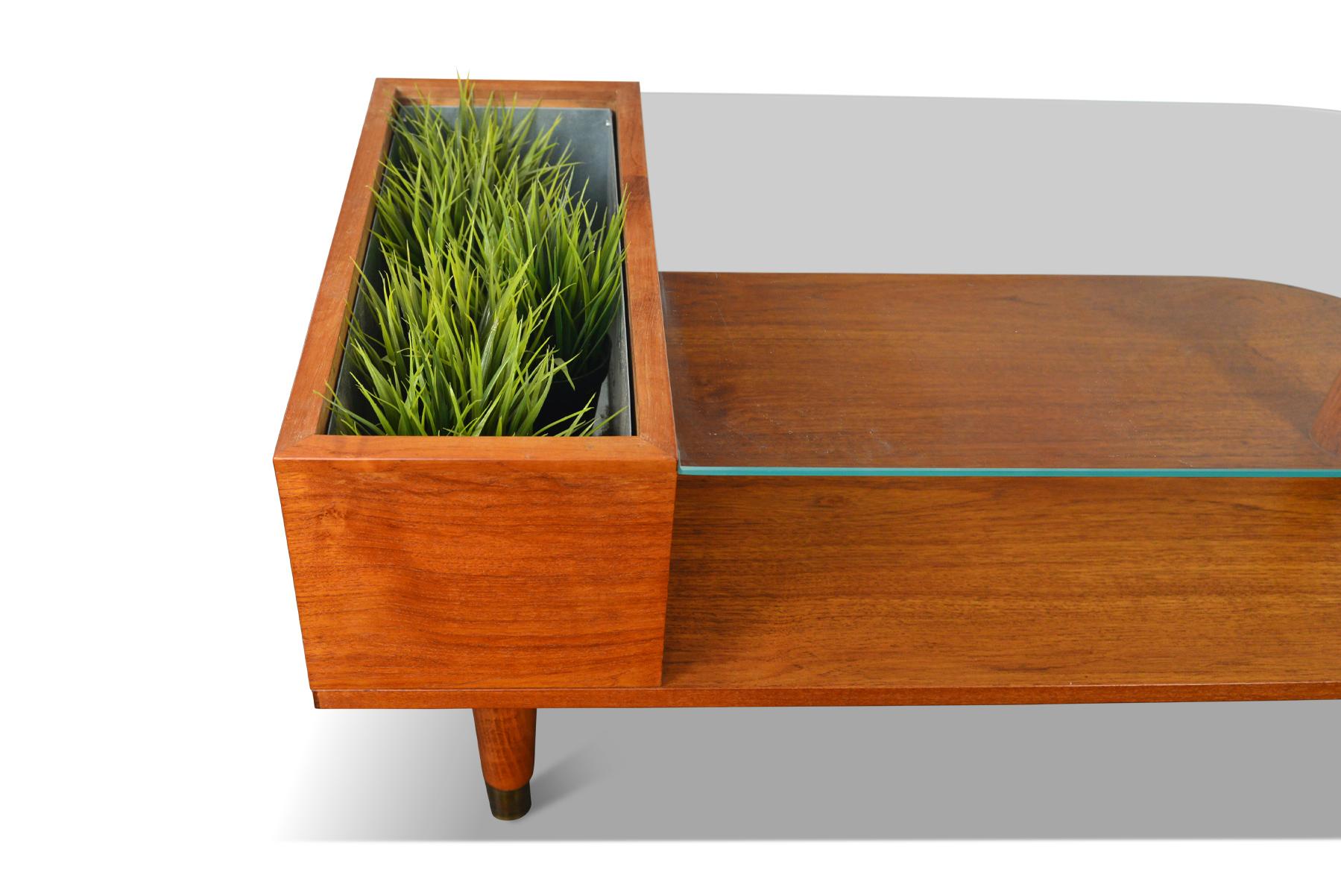 Danish Modern Mid-Century Coffee Table Planter in Teak For Sale at 1stDibs