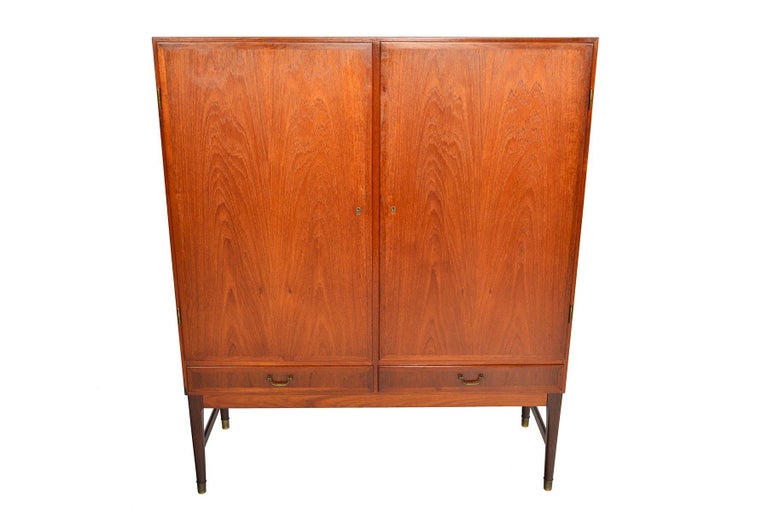 Danish Modern Midcentury Tall Teak Bureau at 1stDibs | tall bureau
