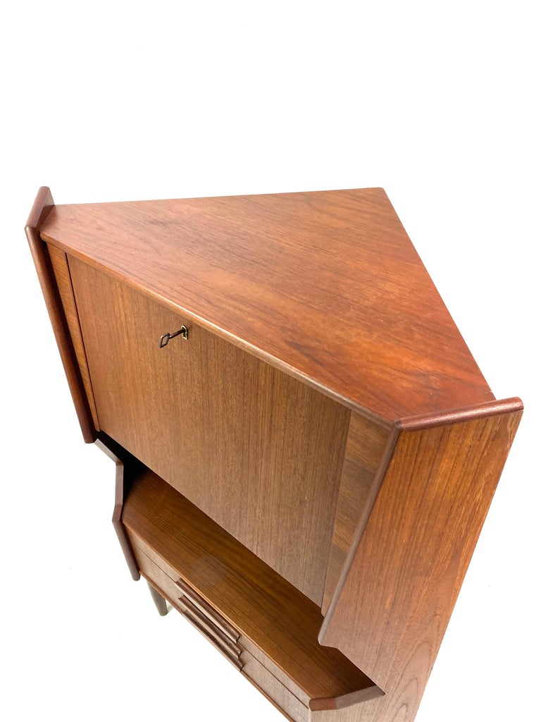Mid-Century Modern Atomic Teak Corner Bar Cabinet from the 1960's For ...