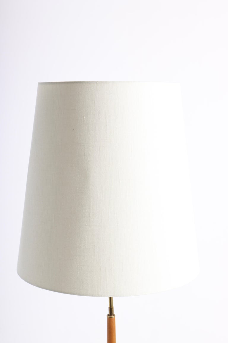 Danish Modern Midcentury Floor Lamp in Oak and Brass, Danish Design ...