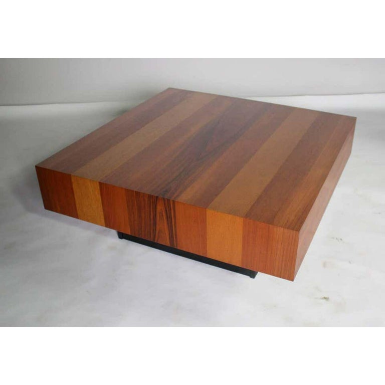 Danish Modern Mixed Wood Square Coffee Table by Drylund For Sale at 1stDibs