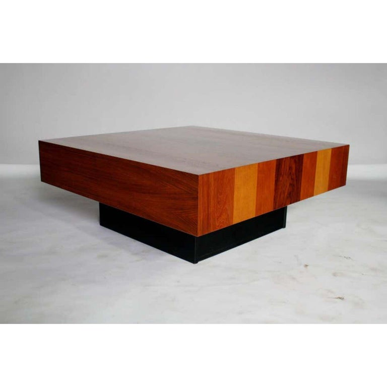 Danish Modern Mixed Wood Square Coffee Table by Drylund For Sale at 1stDibs