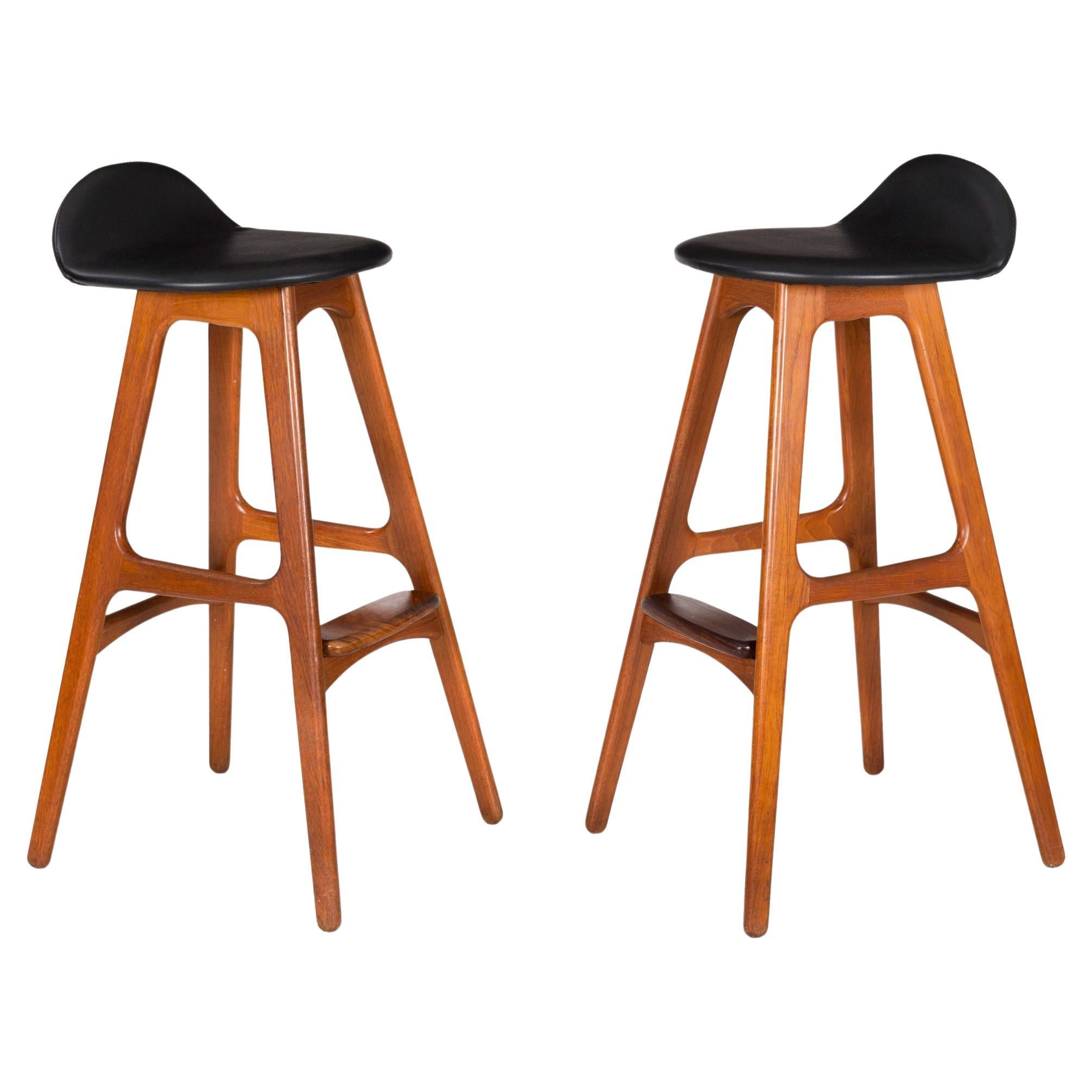 Two 1960s Original Bar Stools by Erik Buch at 1stDibs