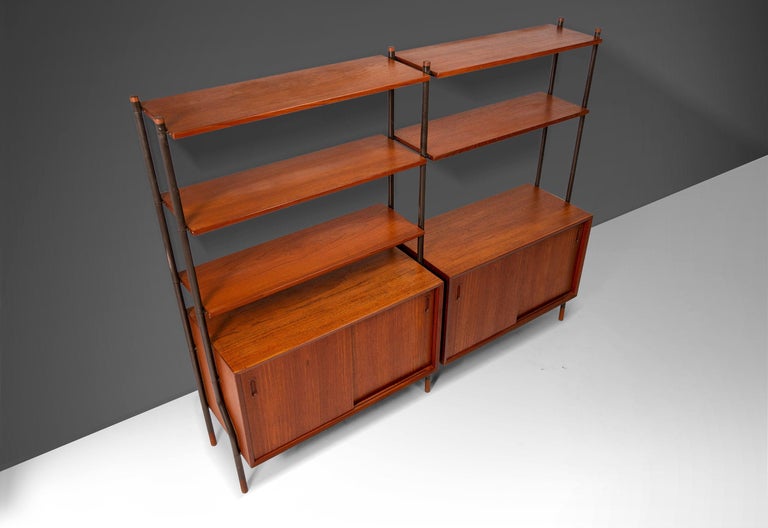 Danish Modern Modular 2 Bay Wall Unit by Lyby Mobler, C. 1960s For Sale ...