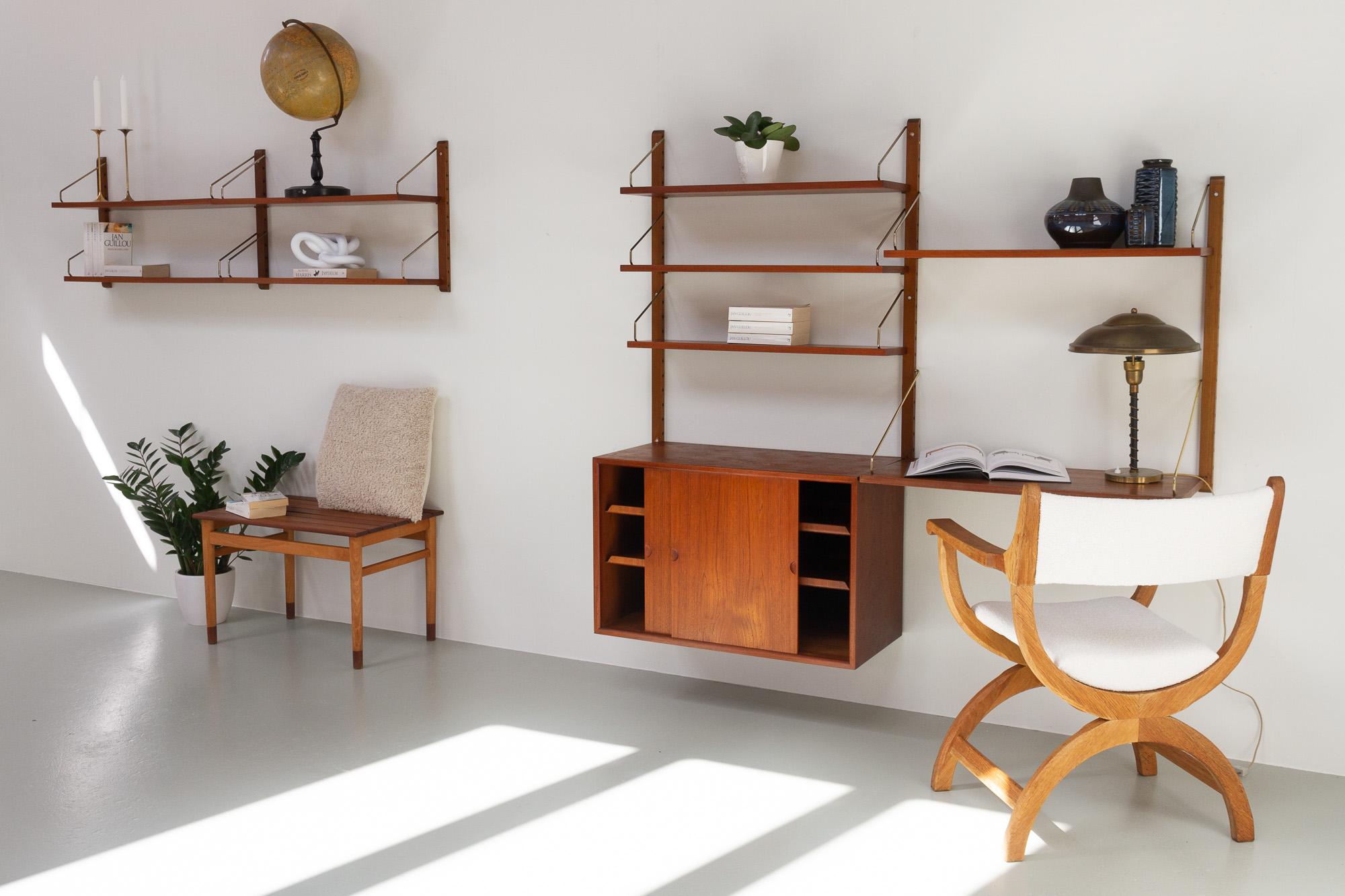Danish Modern Modular Teak Wall Unit by Poul Cadovius for Cado, 1950s ...
