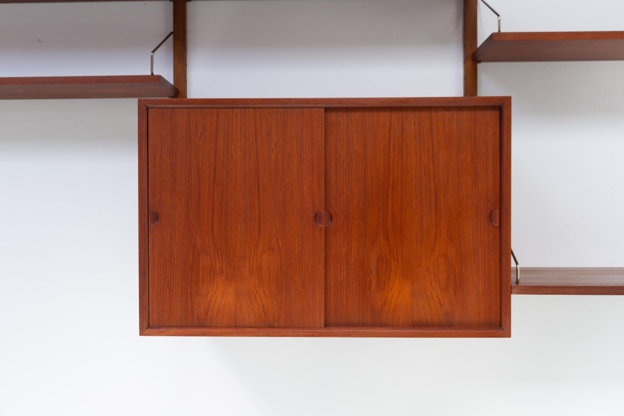 Danish Modern Modular Teak Wall Unit by Poul Cadovius for Cado, 1950s ...