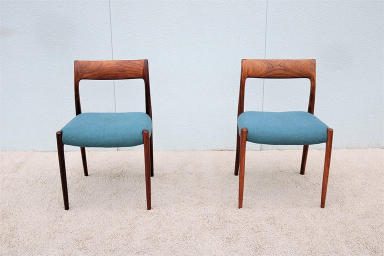 Danish Modern Niels Otto Moller Model 77 Rosewood Dining Side Chairs, a ...