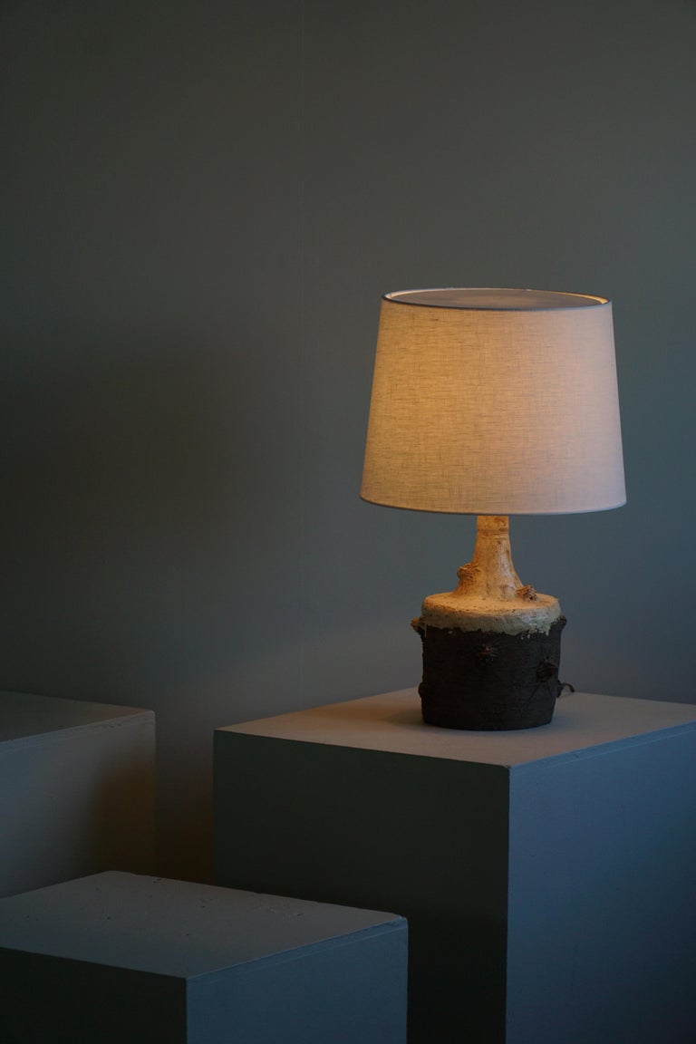 Danish Modern, Organic Shaped Ceramic Table Lamp, 1960s For Sale at 1stDibs
