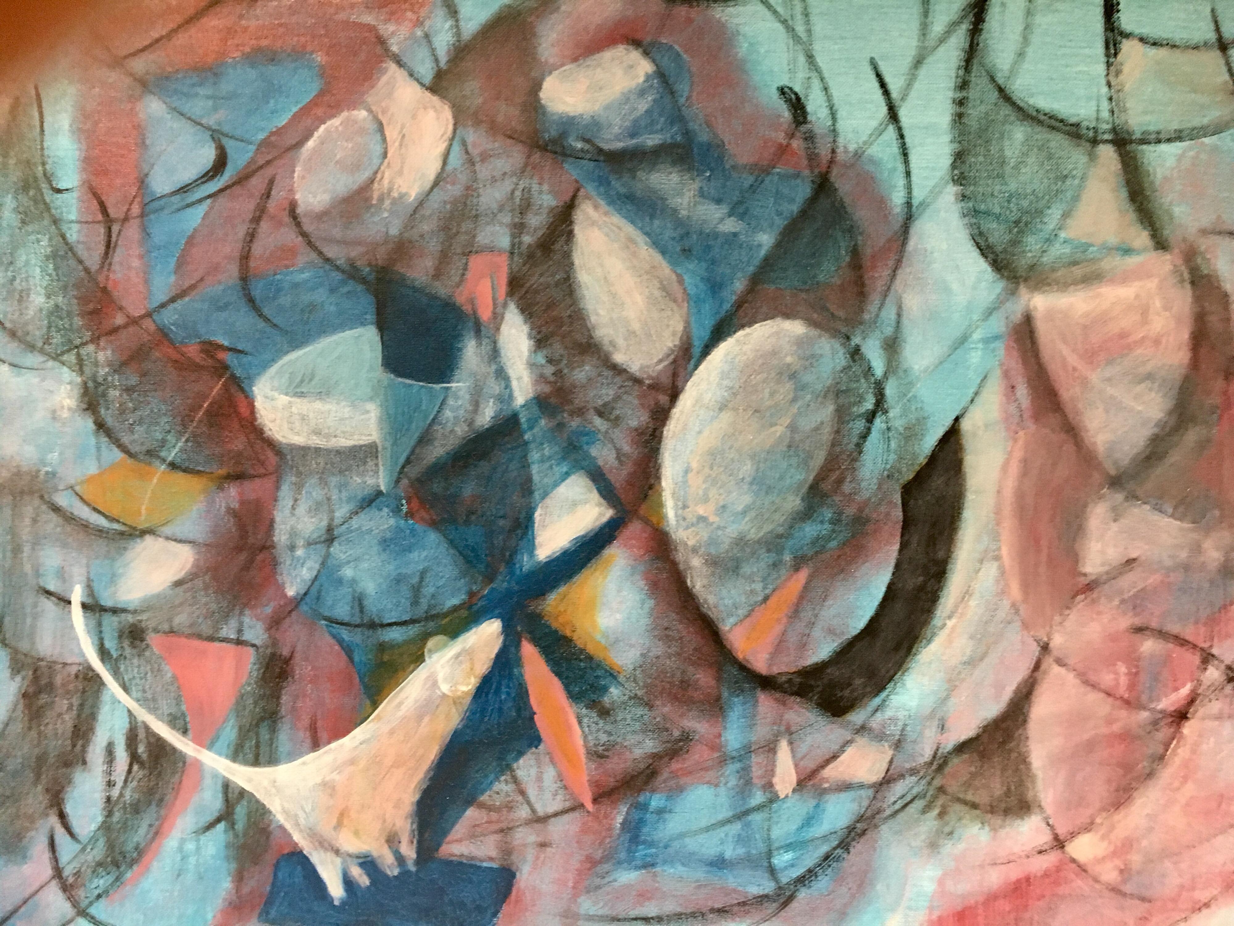 Danish Modern Original Artist Signed Oil Painting Schneider at 1stDibs ...