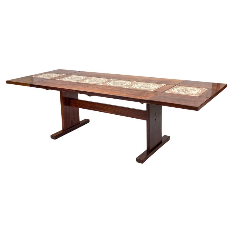 Danish Modern Ox Art Rosewood and Tile Dining Table For Sale at 1stDibs