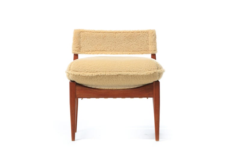 Danish Modern Pair of Kristian Vedel Style Lounge Chairs in Palomino ...