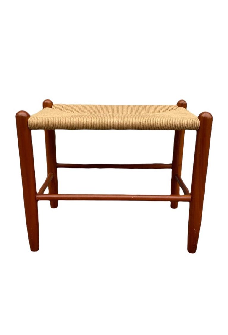 Danish Modern Paper Cord Bench / Stool For Sale at 1stDibs