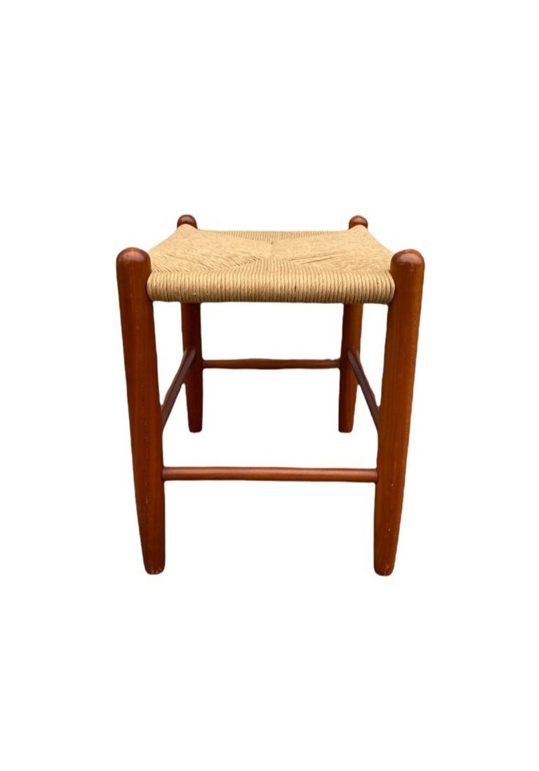 Danish Modern Paper Cord Bench / Stool For Sale at 1stDibs