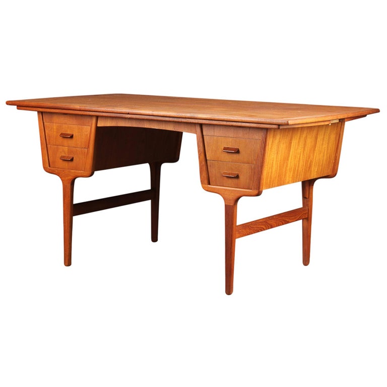Danish Modern Partners Desk in Teak For Sale at 1stDibs