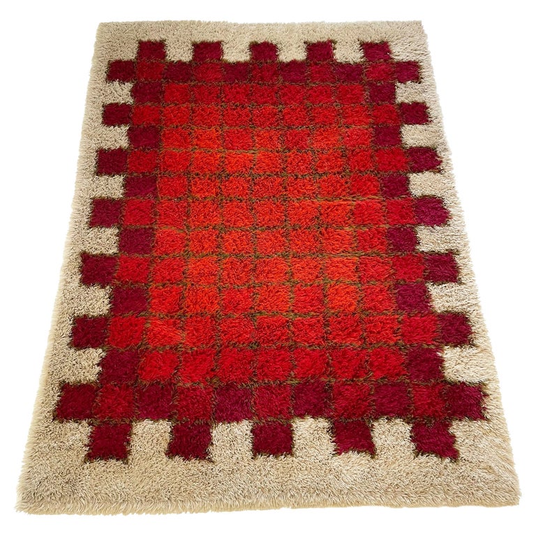 Danish Modern Pop Art Wool Rya Rug by Hojer Eksport Wilton, 1960s ...