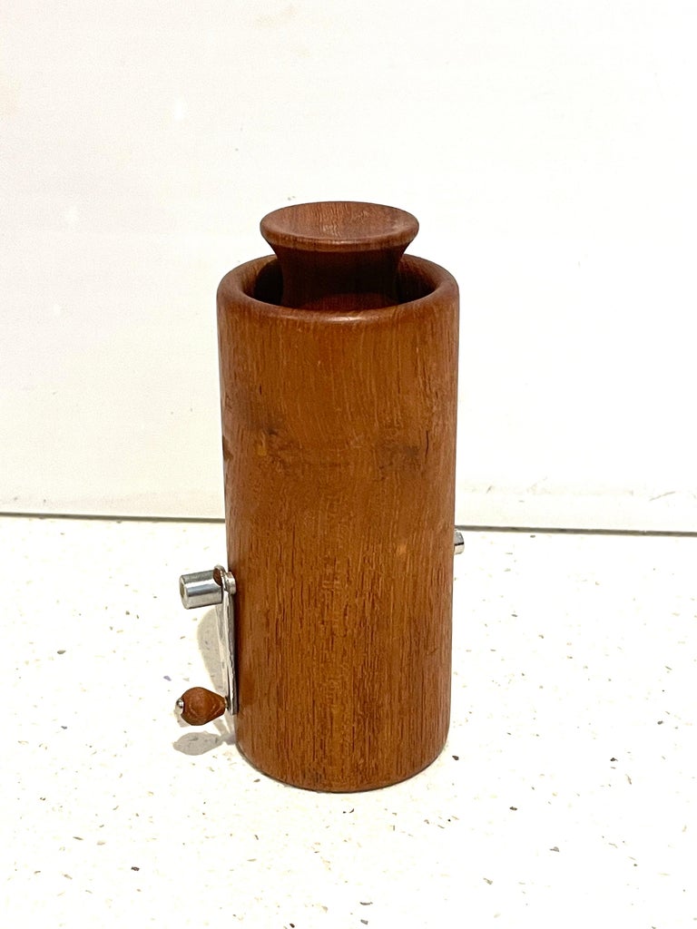Danish Modern Rare Solid Teak Nutmeg Grinder For Sale at 1stDibs
