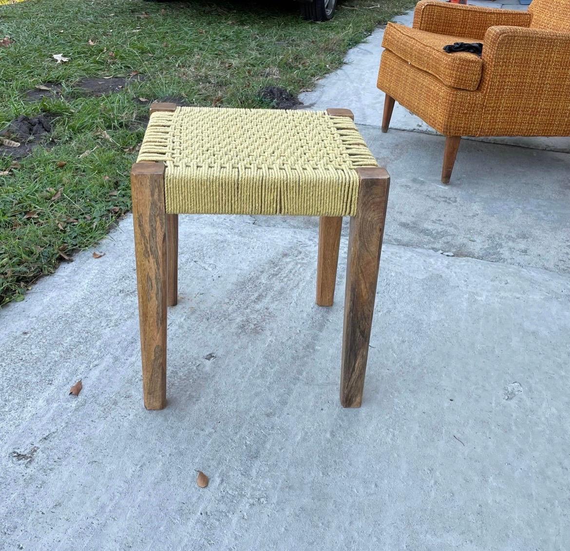 Danish Modern Rope Stool at 1stDibs